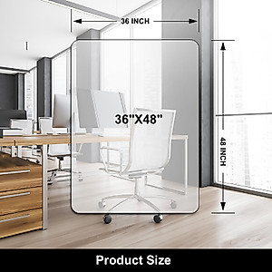 Kuyal Chair Mat for Hardwood Floor,36 x 48 inches Rectangle Desk Durable Wood/Tile Protection Mat for Rolling Chairs, Non-Studded Bottom, 2.1mm Thickness