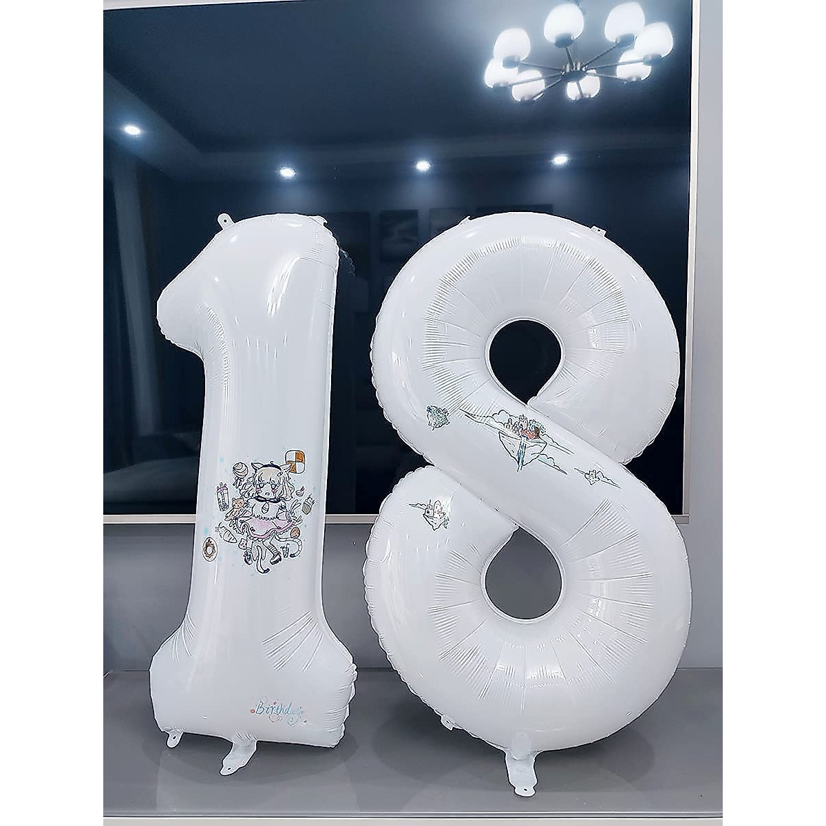 New 40 Inch Giant White Numbers 1 Balloons Huge Birthday Party Supplies Foil Helium Digital Balloon 0 to 9