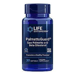 Life Extension PalmettoGuard Saw Palmetto & Beta-Sitosterol – Supports Healthy Prostate Function & Hormone Metabolism Health – Supplements for Men - Gluten-Free, Non-GMO – 30 softgels