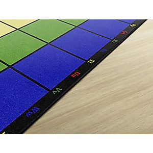 Flagship Carpets Learning Grid Colorful Numbers and Letters Kids Seating Area Rug for Classroom, Play Area Mat, Home Learning or Kids Room Carpet, 7'6" x 12', Seats 24