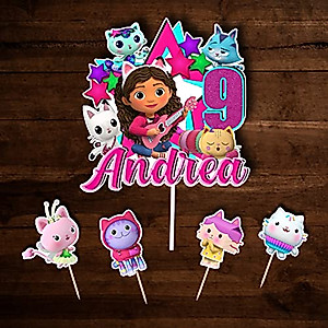 Cake Topper for Gabby's Dollhouse Birthday Party, Cake Decoration for Gabby's Dollhouse Party, Cupcake Toppers