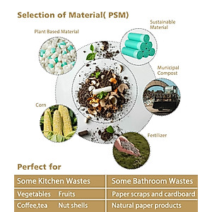 AYOTEE 3 Gallon Trash Bags with Drawstring, Biodegradable 2.6 Gallon Compostable Garbage Bags (125 Counts), Compostable Small Trash Bag,Small Garbage Bag for Bathroom，Bedroom, Kitchen