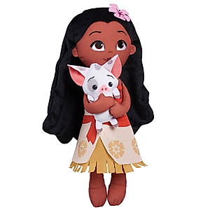 Disney Princess Lil' Friends Plushie Moana & Pua 14-inch Plushie Doll, Kids Toys for Ages 3 Up by Just Play