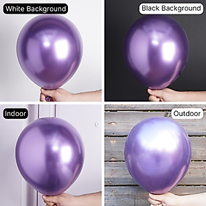 PartyWoo Metallic Purple Balloons, 140 pcs Purple Metallic Balloons Different Sizes Pack of 18 Inch 12 Inch 10 Inch 5 Inch Purple Balloons for Balloon Garland Arch as Party Decorations, Purple-G105