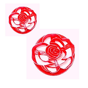 ROSE FLOWER SET OF 2 SIZES CONCHA COOKIE CUTTERS MEXICAN SWEET BREAD STAMPS MADE IN USA PR1760