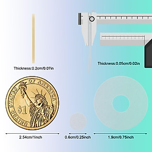 100 Pieces Ruler Grips, Transparent Strong Adhesive Silicone Ruler Rings for Quilting Rulers Quilt Templates for Sewing Rulers Quilting Templates 3/4 Inch and 1/4 Inch