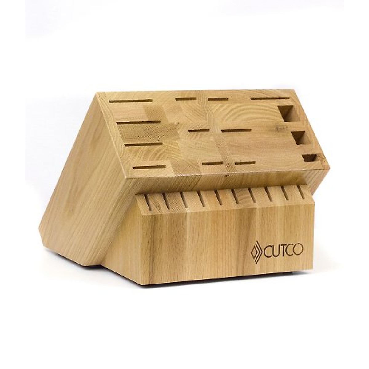 CUTCO Model 6014 Santoku Signature Set with Steak Knives............23 High Carbon Stainless knives & forks (including 10 #2159 Steak Knives) with Classic Dark Brown handles (often called "Black") in factory-sealed plastic bags...........#1652 Honey Oak k