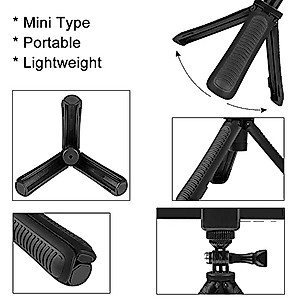 Taisioner Mini Pocket Selfie Stick Shorty Tripod Handle Grip Pole Three in One for GoPro AKASO Insta360 DJI Osmo Action Camera and Smart Phone Kid Adult Available Accessories