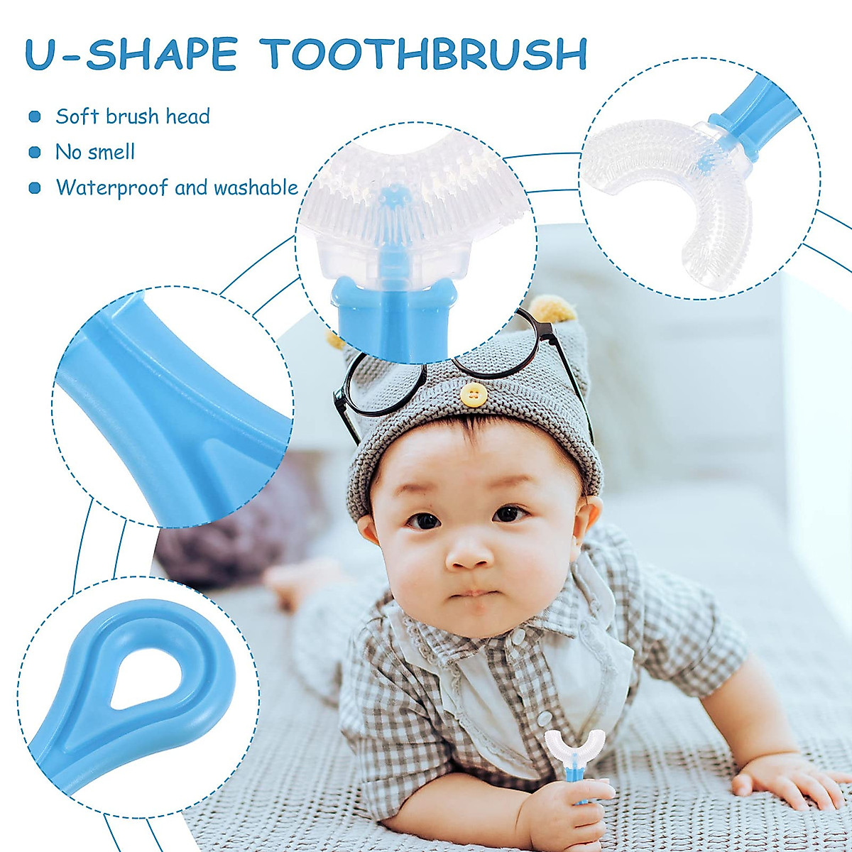 DOITOOL Healeved 1Pc U-Shape Toothbrush, Manual Toothbrush, Kids Toothbrush Teeth Cleaning Tool, U-Shaped Toothbrush for Kids