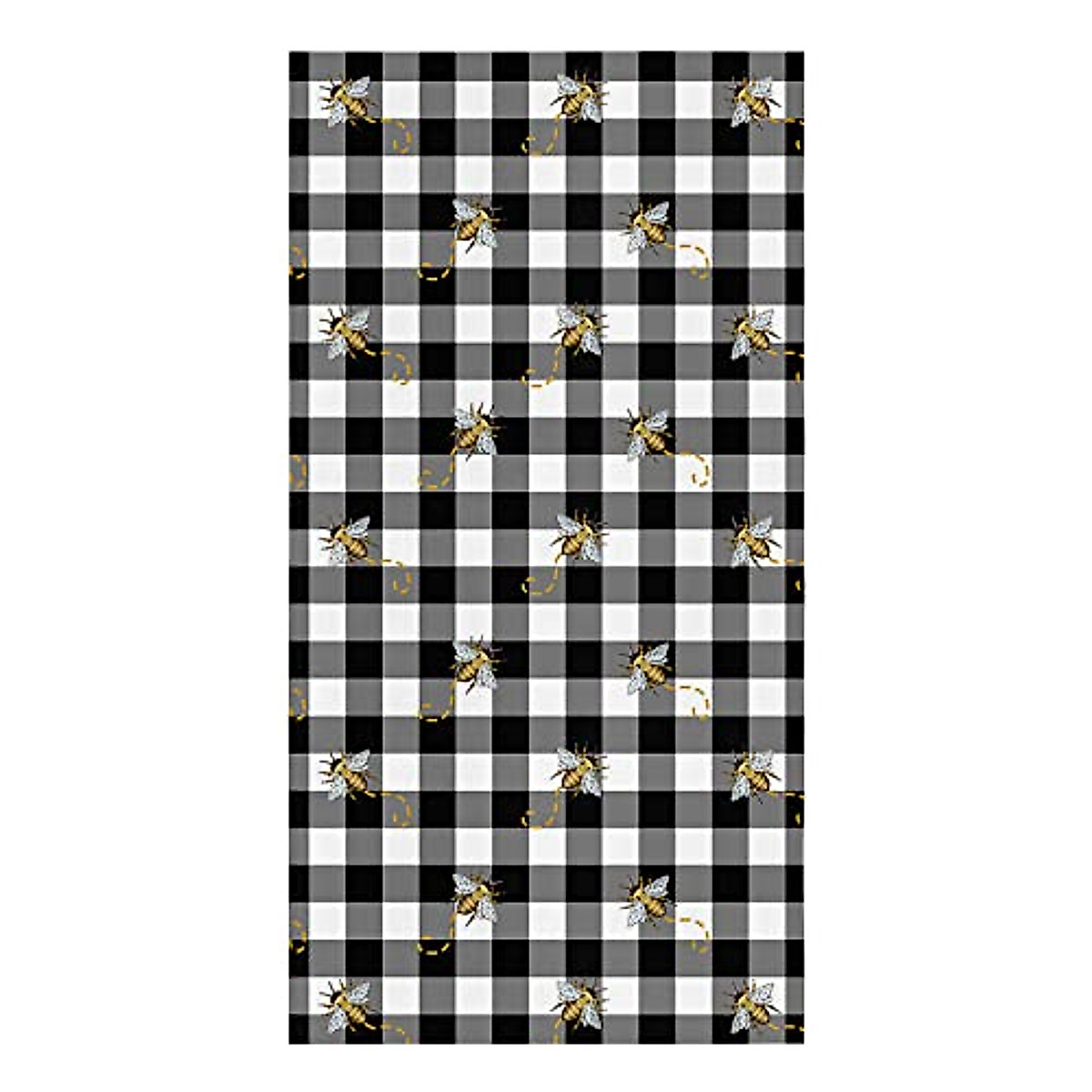 MUSEDAY Kitchen Towels Set Minimalist Black White Buffalo Check Plaid Cute Bee Absorbent Dish Towels Dish Cloths for Drying Kitchen Hand Towels Decorative Tea Towels