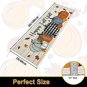 SHACOS Fall Runner Rug for Hallway 2x6ft Pumpkins Happy Fall Y’All Farmhouse Non Slip Washable Kitchen Mats Autumn Home Decor Floor Mat for Entryway Kitchen Laundry Room Hallway, Pumpkins