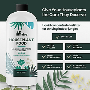 16oz Houseplant Fertilizer, All Purpose Indoor Plant Food - Makes 87+ Gallons, Indoor Plant Fertilizer for Fiddle Leaf Fig Tree, Pothos and More, 6-2-4 NPK, Concentrated Fertilizer for Indoor Plants