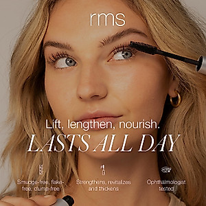 RMS Beauty Straight Up Volumizing Peptide Mascara - Black Mascara, Mascara Black Volume and Length, Eye Makeup Voluminous Mascara Make Up, Volumizing & Lengthening Mascara, Top & Bottom Lash Mascara