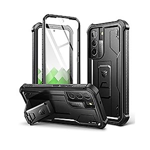 Dexnor for Samsung Galaxy S22 Case, [Built in Screen Protector and Kickstand] Heavy Duty Military Grade Protection Shockproof Protective Cover for Samsung Galaxy S22 5G,Black