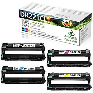 DRAWN [4-Pack, 1BK+1C+1M+1Y] DR221CL DR 221CL DR-221CL Drum Unit Compatible Replacement for Brother DR221 HL-3150CDN 3170CDW 3180CDW MFC-9130CW 9140CDN 9330CDW 9340CDW DCP-9015CDW Printer Ink
