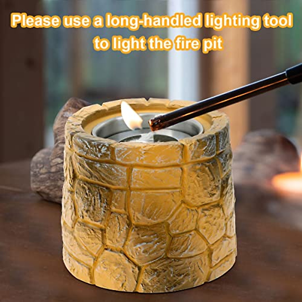 Priselebrate Tabletop Fire Pit, Portable Fire Pit, Fire Pit Table Top Firepit, Fire Bowl, Mini Personal Fireplace Indoor Outdoor Garden Decor