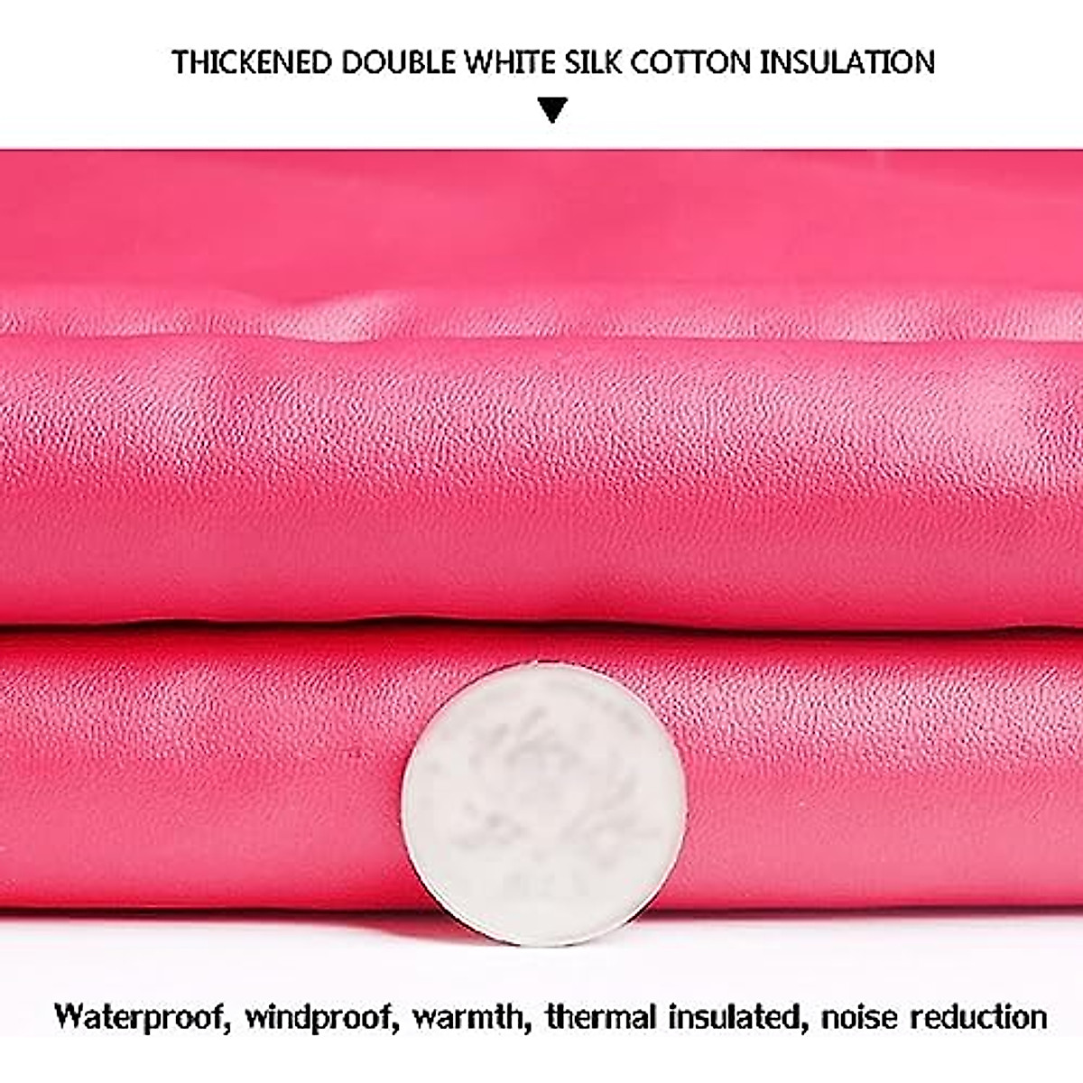 Kszoxdi Heavy Duty Thermal Insulation PU Doorway Curtain Screen Door Curtains Panel Soundproof Blanket Extra Wide with Window 30cm W x 45cm L for Garage Front Door Patio Kitchen Pink (Size : W130cm*H