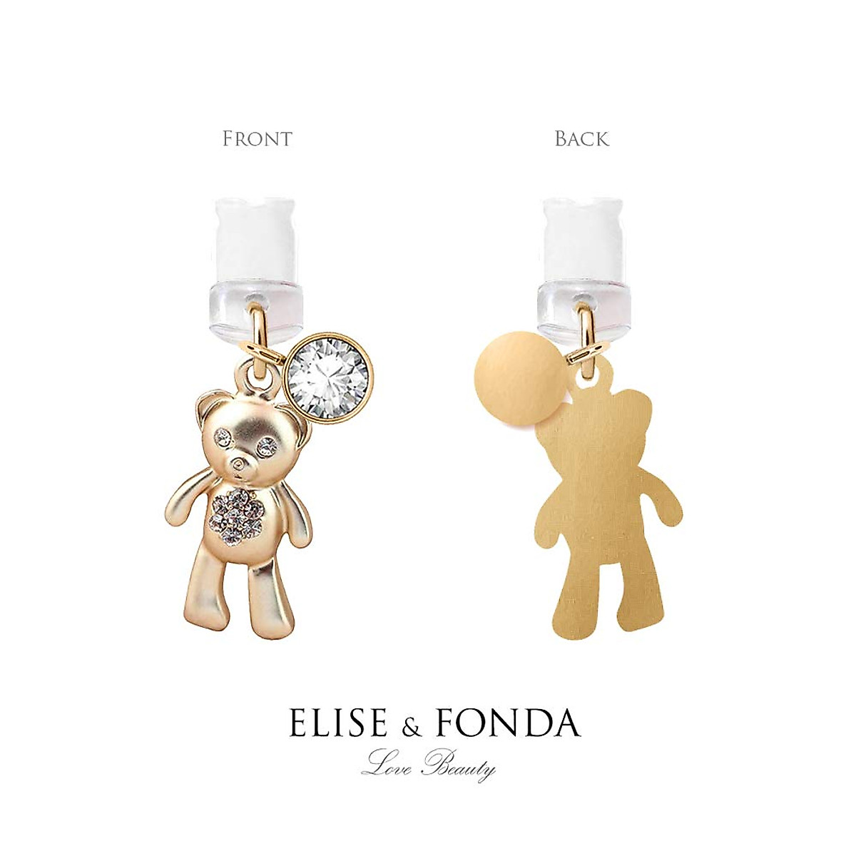 EIISE & FONDA CP1 USB Charging Port Anti Dust Plug Teddy Bear Pendant Phone Charm for iPhone 11/ XS MAX/XR/X/8 Plus/7/6S/6/SE iPad iPod
