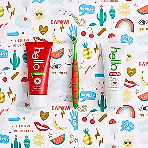 Hello Natural Watermelon Flavor Kids Fluoride Free Toothpaste, Vegan, SLS Free, Gluten Free, Safe to Swallow for Baby and Toddlers, 4.2 Ounce (Pack of 4)