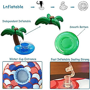 Pool Floaties for Girl Dolls,9 Pack Swimming Inflatable Drink Floats,Inflatable Cup Coasters with Air Pump for Summer Pool Party,Pool Party Ring Drink Holder for 11.42 inch Tall Dolls Pool Toys