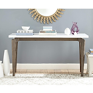 Safavieh Home Collection Josef Mid-Century Modern White and Dark Brown Console