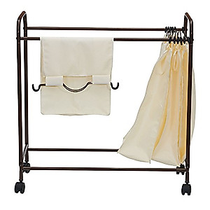 Household Essentials 7173 Rolling Quad Laundry Sorter with Removable Hamper Bags | Antique Bronze Frame