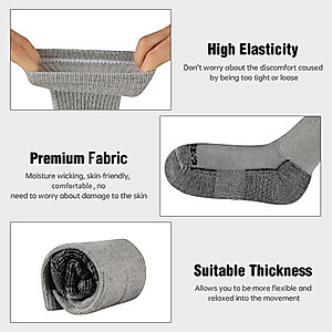 Heatuff Mens Crew Socks Moisture Wicking Max Cushion Athletic Work Socks for men (6 Pairs)