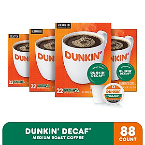 Dunkin' Decaf Medium Roast Coffee, 88 Keurig K-Cup Pods