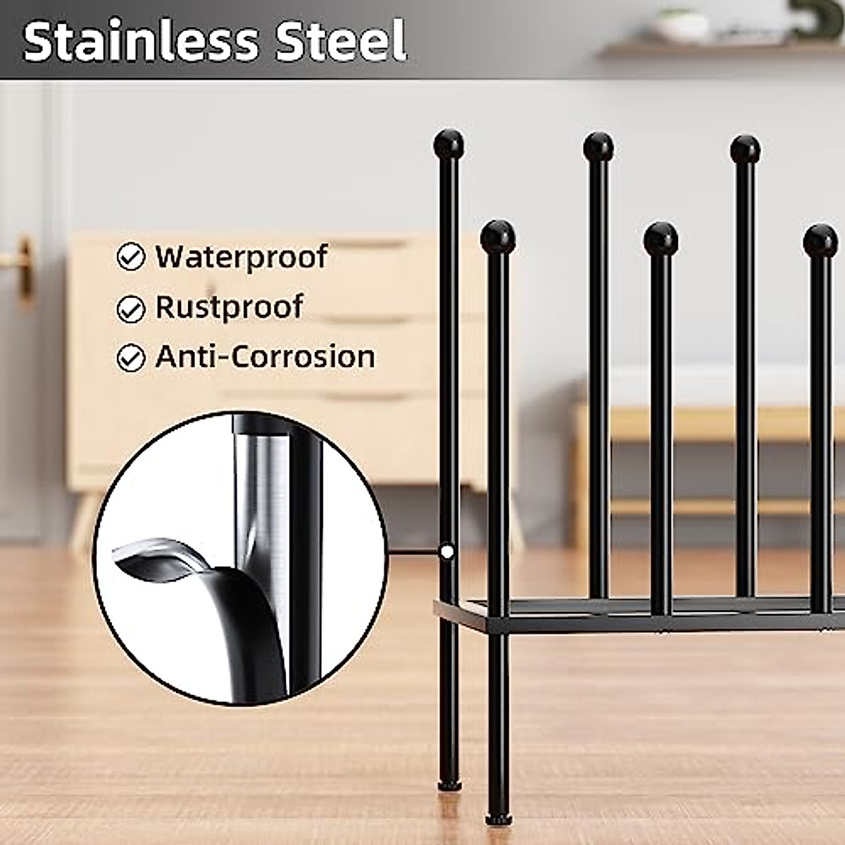 pickpiff Free Standing Shoe Racks - Black Metal Boot Rack, Shoe Organizer for Dorm Room, Closet, Entryway, Bedroom, Patio Outdoor, Hallway, Black Shoe Rack Organizer, Shoe Storage Fit for 6 Pairs