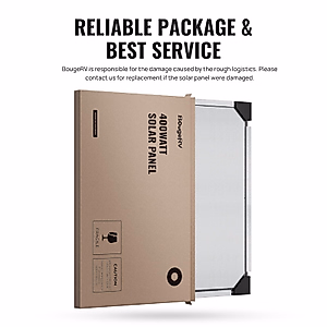 BougeRV 400 Watts 10BB Mono Solar Panel, All Black Frame Monocrystalline Technology Work with 12/24 Volts Charger for RV Camping Home Boat Marine Off-Grid