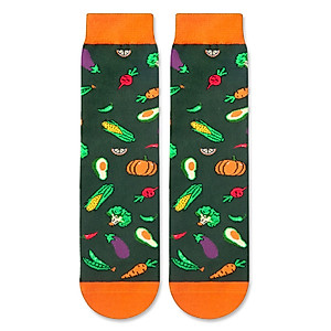 HAPPYPOP Funny Vegan Gifts Ideas for Women - Vegetarian Gifts Men, Vegan Socks Vegetable Socks For Her