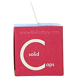 Lifefactory Flat Caps 2-Pack for 4-Ounce and 9-Ounce BPA-Free Glass Baby Bottles, White