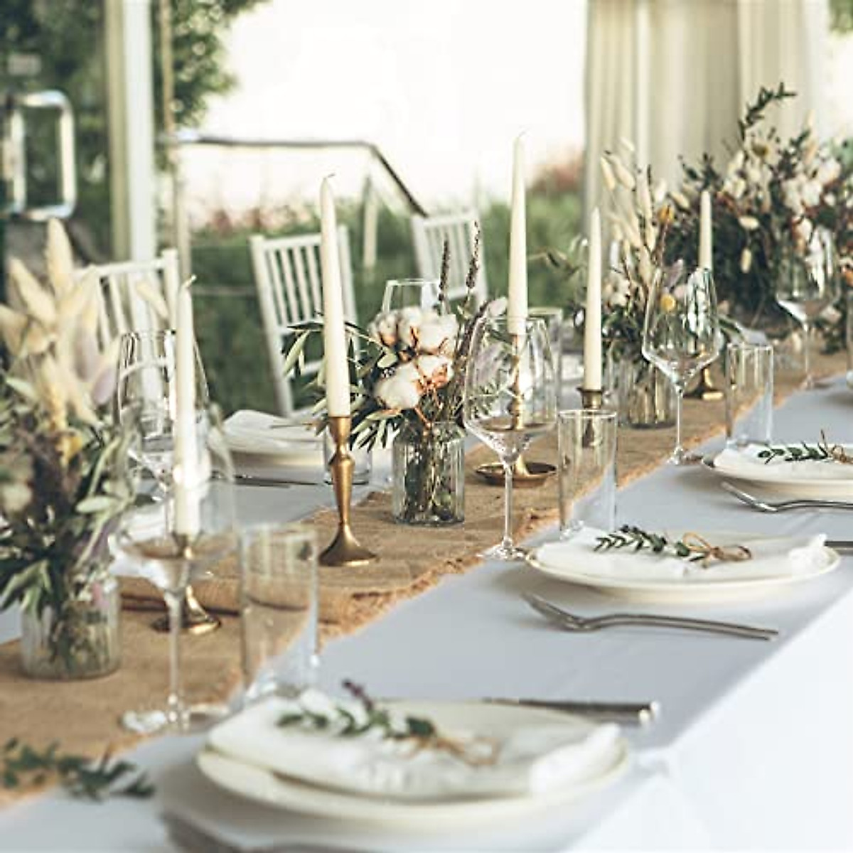 Neomious 6 pcs Beeswax Taper Candles, White Candle Sticks, Natural White Tapered Candles, 10 Inch Dripless Taper Candles, Bees Wax Candle Stick for Home Decor, Christmas, Shabbat, Thanksgiving