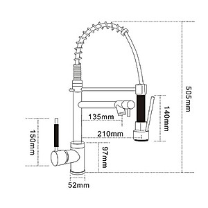 DEWINNER Pull Down Kitchen Faucet, Kitchen Sink Faucet with Sprayer, 2-spout, Single-Handle Control, Rotate 360 ​​Degrees, High Arc Spring Design, Brushed Nickel