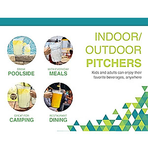 Arrow Home Products Clear Plastic Pitcher, 60 Ounce - 6 Pack Bulk Set for Bars and Restaurants - Space-Saving Stackable Design - Fill with Ice Water, Beer - Made in the USA, BPA Free, Dishwasher Safe