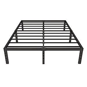 DURISO Queen Size Bed Frame Heavy Duty Metal Bed Frame 14 Inch High Queen Size Platform Max 3500lbs No Box Spring Needed Easy Assembly No Noise Black