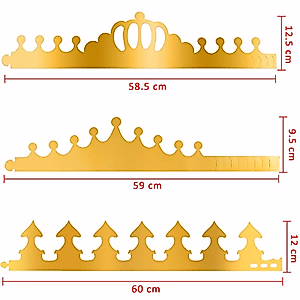 SIQUK 27 Pieces Paper Crowns Golden Birthday Crown Paper Party Crown Gold Paper King Crowns for Kids Adults