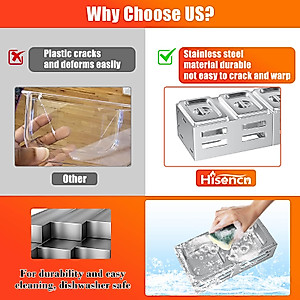 Pizza Topping Station Stainless Steel, 6 Seasoning Containers with Lid, Condiment Tray for Prepping Toppings, Pizza Oven Accessories, Grill Table Cart Topping Station, C-Clamp for Different Tabletop