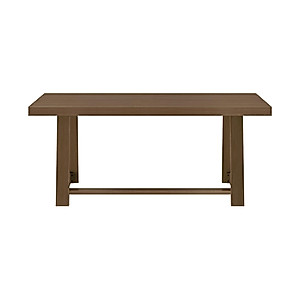 Plank+Beam 72 Inch Farmhouse Dining Table, Solid Wood Rustic Kitchen Table, Large Wooden Rectangular Dinner Table for Dining Room, Home Office, Living Room Furniture, Easy Assembly, Pecan Wirebrush