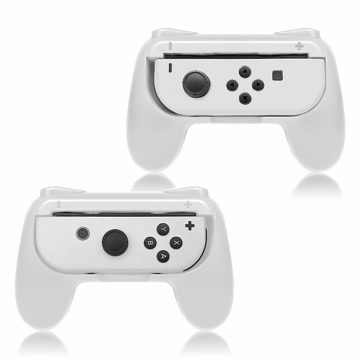 FYOUNG Hand Grips Compatible with Switch and Switch OLED Model Controllers, Grip for Switch Joy Con - White (2 Packs)
