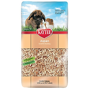 Kaytee Aspen Small Animal Pet Bedding For Pet Guinea Pigs, Rabbits, Hamsters, Gerbils, and Chinchillas, 19.7 Liters