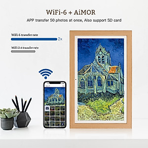 Digital Picture Frame 21.5 Inch Large Digital Photo Frame with 1920 * 1080 IPS Full HD Touchscreen, Humblestead 32GB WiFi Frame with Swivel Mount Share Photos and Videos Instantly via AiMOR App