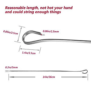 Stainless Steel Kabob Skewers 14", Luxiv 12 Pcs Metal BBQ Skewers Grilling Skewers Sets Reusable Outdoor Barbecue Skewers for Meat, Vegetables