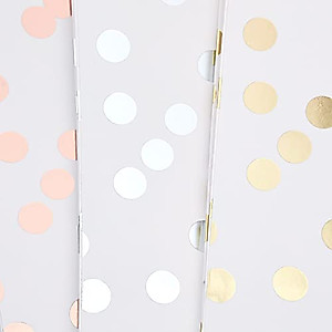 12-Pack Wine Gift Bags with Ribbon Handles and Tissue Paper for Wine Bottles, Liquor, Champagne, Sparkling Cider, Elegant Polka Dot Foil Designs (3 Colors, 13.8x5x4 in)