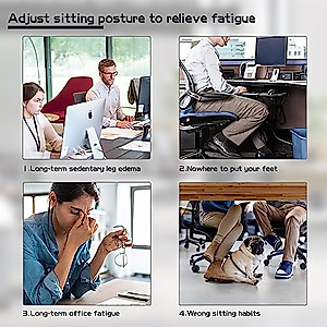 Foot Rest Under Desk, Larger Size Office Desk Footrest,Rocking Foot Nursing Stool,Rocker Balance Board,Ergonomic Design for Posture Support, Office and Home Use (Black)