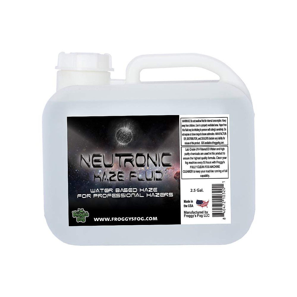 Froggys Neutronic Haze ® Fluid - Specially Formulated Haze Liquid - 2.5 Gallons / 9.46 Liters