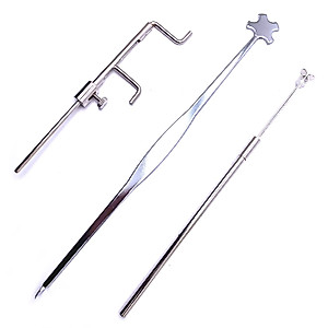 Liyafy Violin Luthier Install Repair Tool Kit Sound Post Gauge & Retriever Clip & Setter Silver
