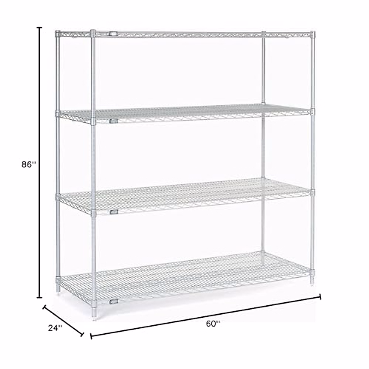 Stainless Steel Wire Shelving, 60"W x 24"D x 86"H