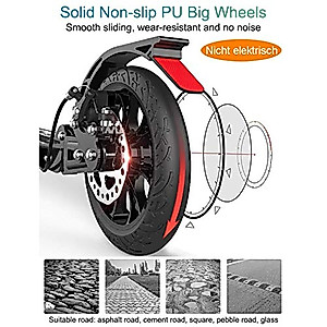 Kick Scooter Folding Adult Kick Scooter with Disc Handbrake, Big Wheels Dual Suspension Commuter Scooter for Teens Young Women Men, Black, Load 150kg(330lbs) (Color : Black)