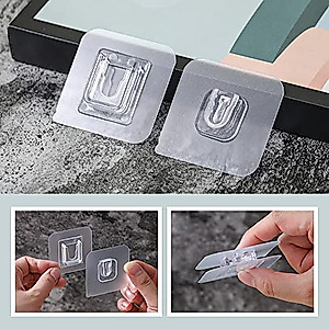 Wall Plate Hanger Display Holder - 22 Pairs Invisible Vertical Plate Holders - Adhesive Plate Hangers For The Wall - Plastic Picture Hangers Without Nails - 2.4” Hanging Hooks For Decorative Wall Art